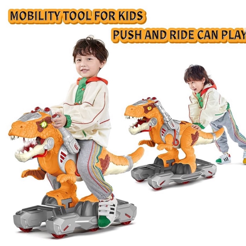 Dinosaurio Rex Montable Con Luz Sonido Y Lanza Vapor Scooter