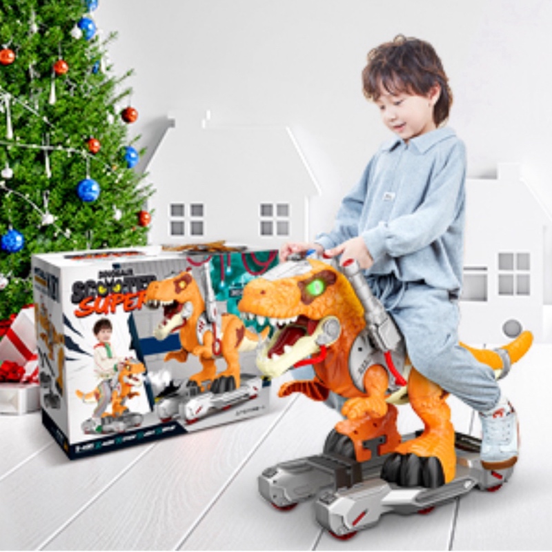 Dinosaurio Rex Montable Con Luz Sonido Y Lanza Vapor Scooter