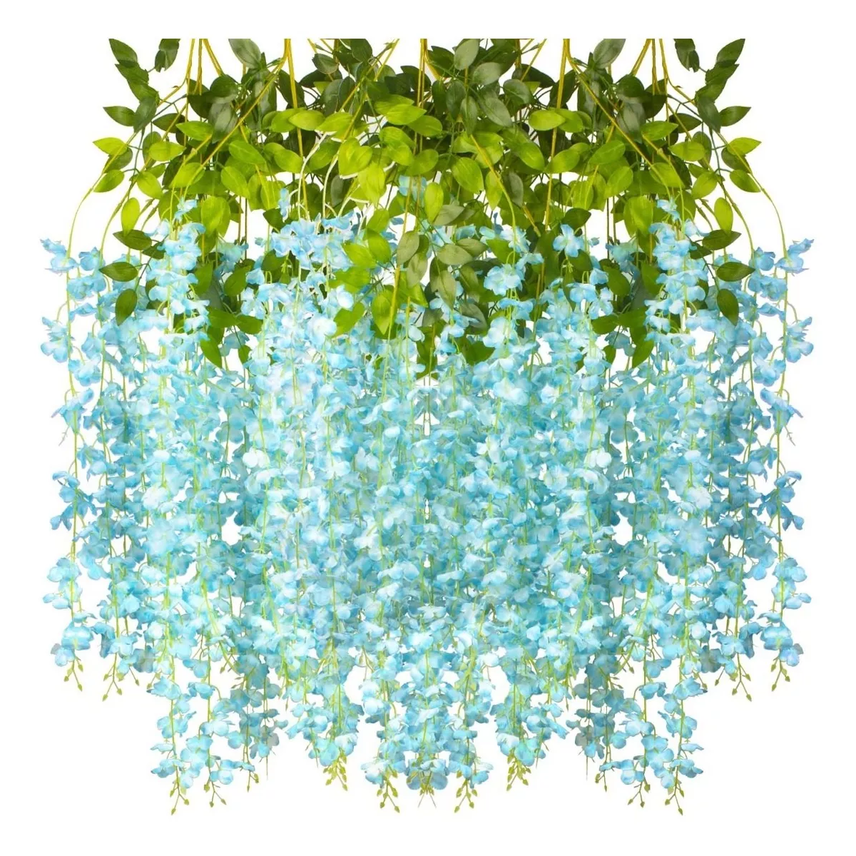 Flores Artificial 12pzs 1.1m Decoración Fiesta Boda Azul