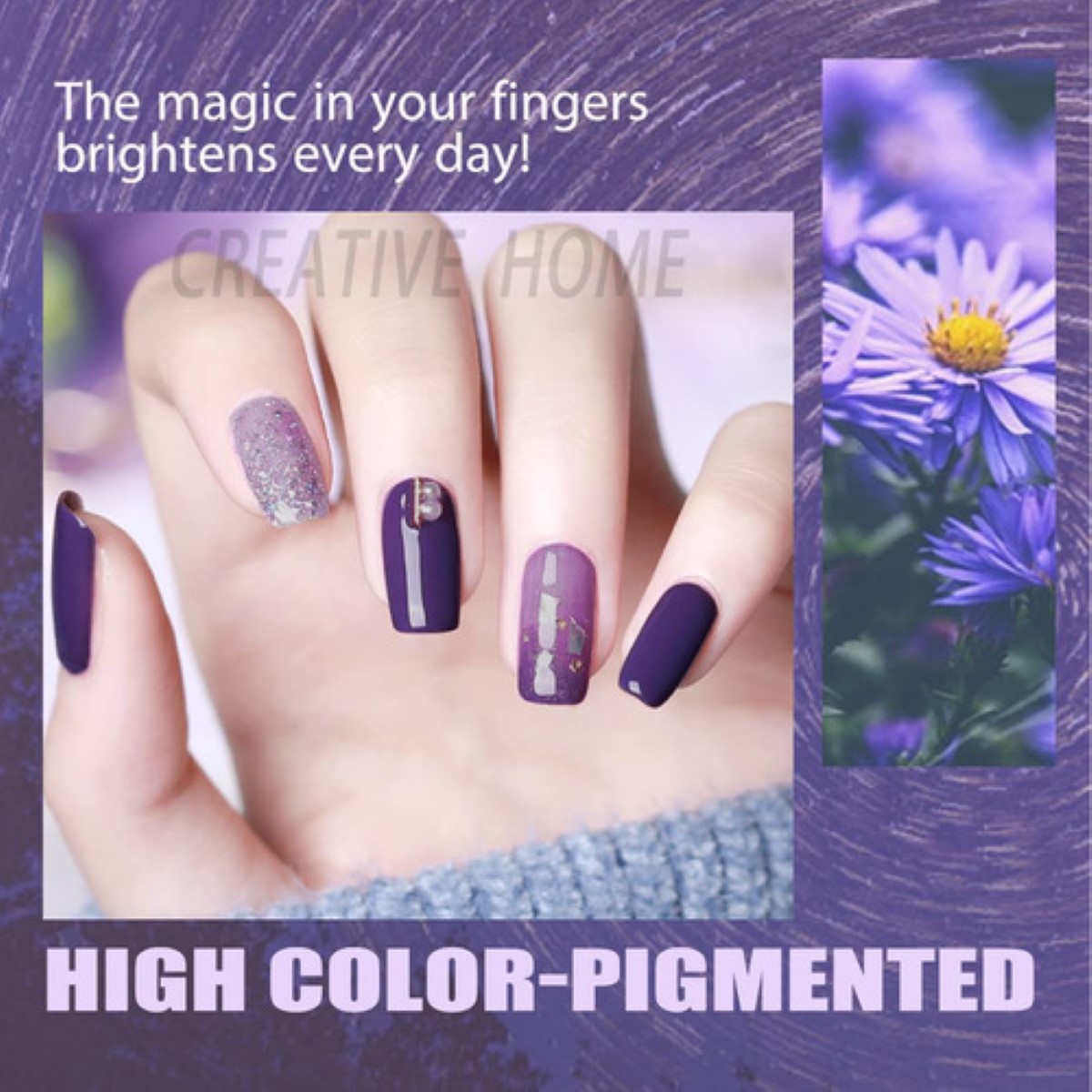 Geles Semipermanente Gama De Esmaltes Uñas (kit De 12 Geles) Morado