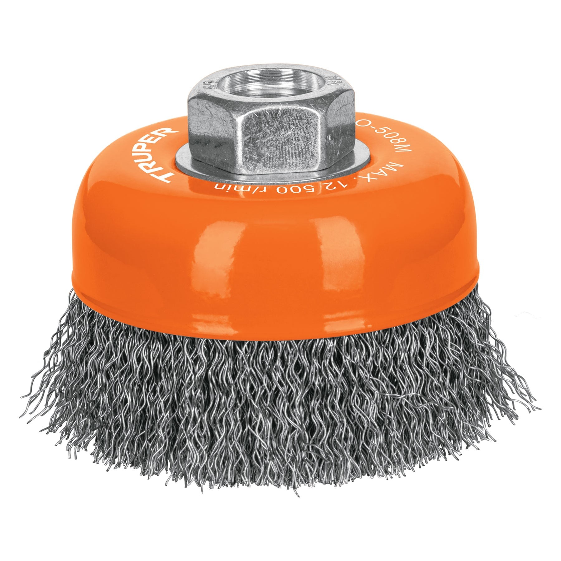 CARDA COPA 3" ALAMBRE ONDULADO FINO, EJE M14, TRUPER 14180