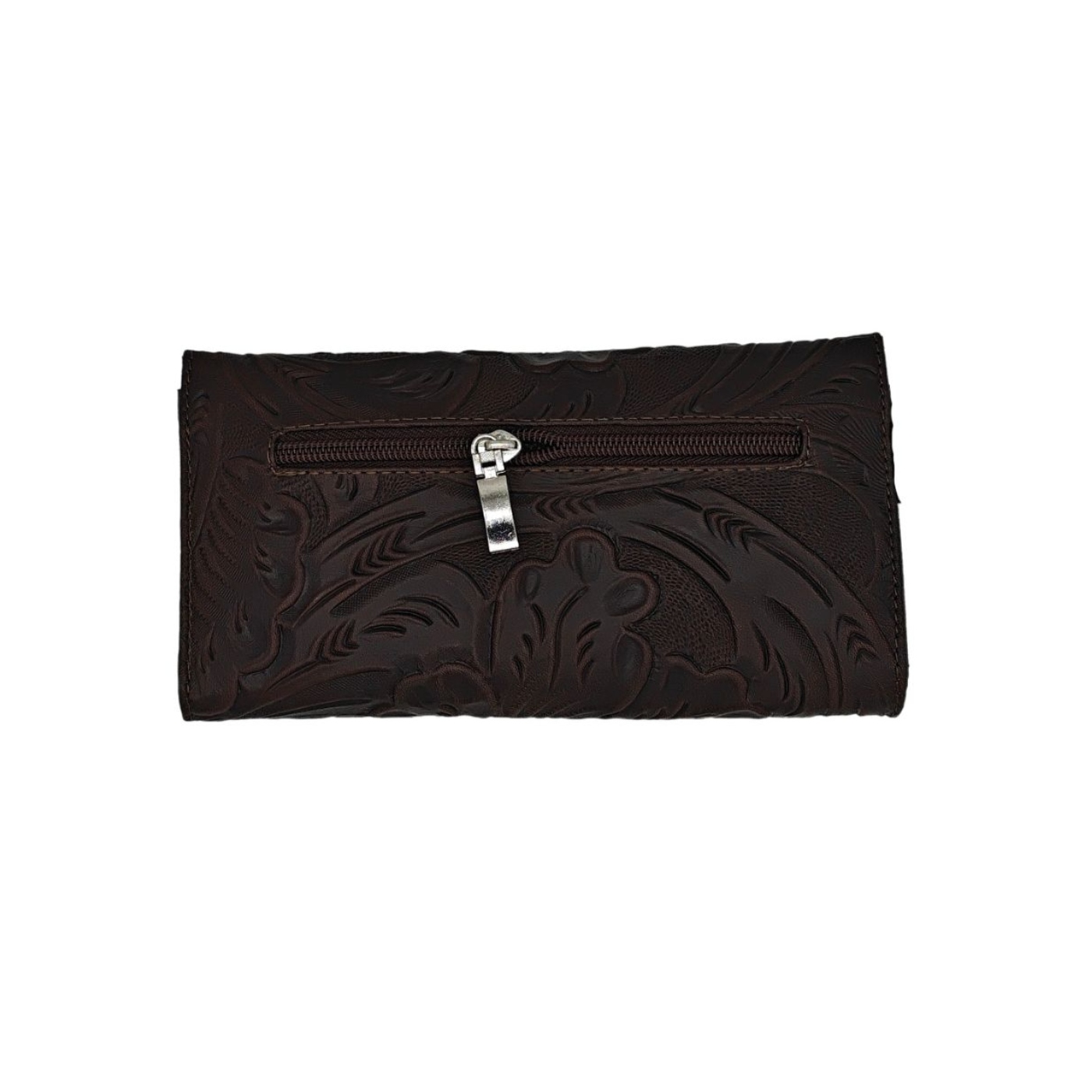 Cartera en Piel Genuina Cincelada Fana Fanny Café