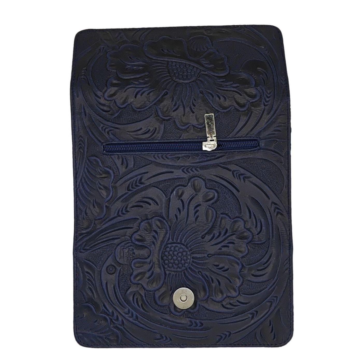 Cartera en Piel Genuina Cincelada Fana Fanny Azul Marino