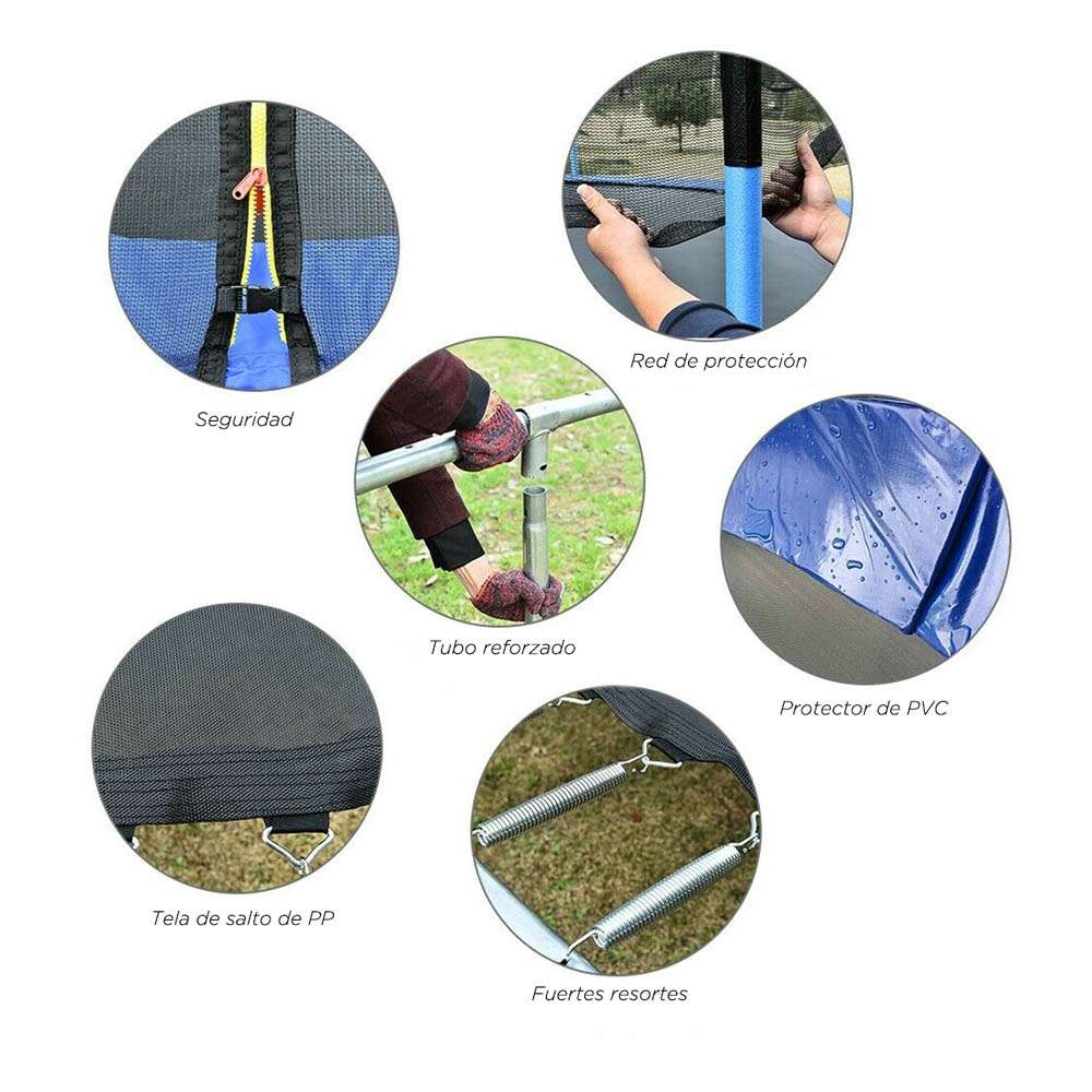 Trampolín Armable 10 Pies Azul Tombling