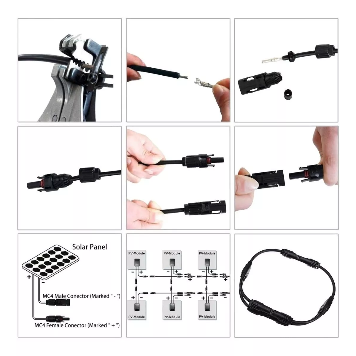 Kit 30 Pares Conectores Macho Hembra Panel Solar Mc4 Impermeable