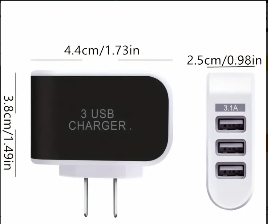 Cargador universal con 3 puertos USB