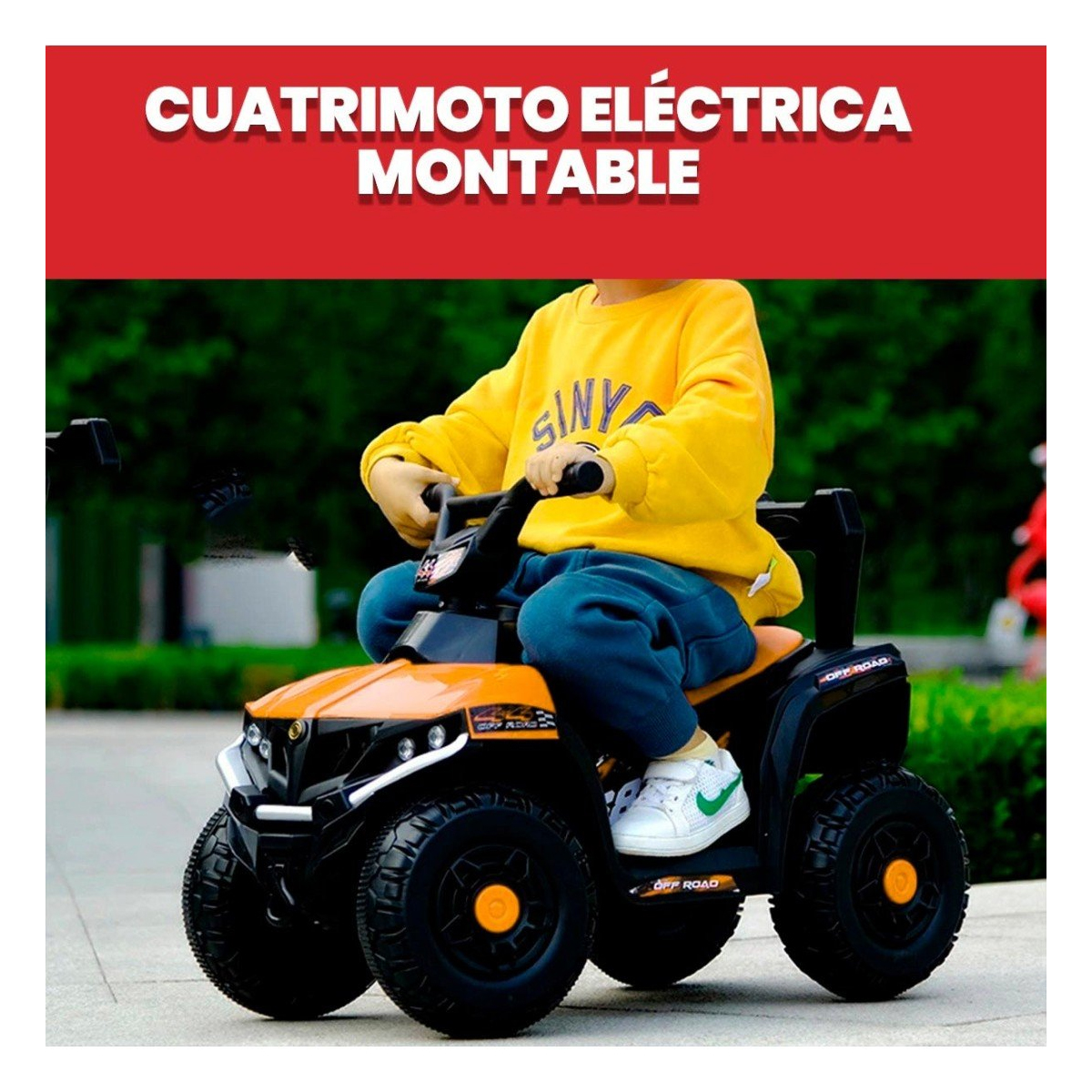 Cuatrimoto Eléctrica De Juguete Para Niño Naranja 43748