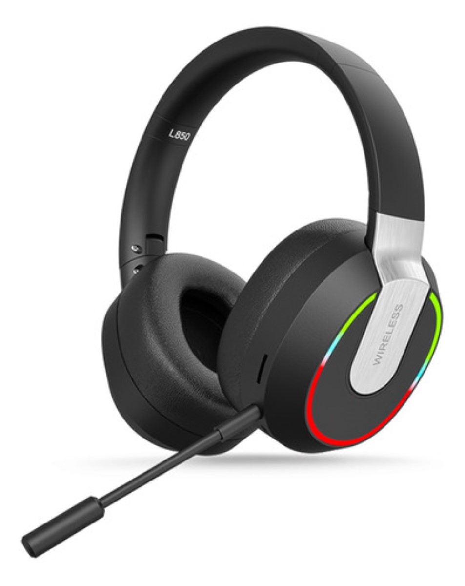 Audífonos Inalámbrico Diadema Bluetooth Plegable Con Rgb Luz Negro