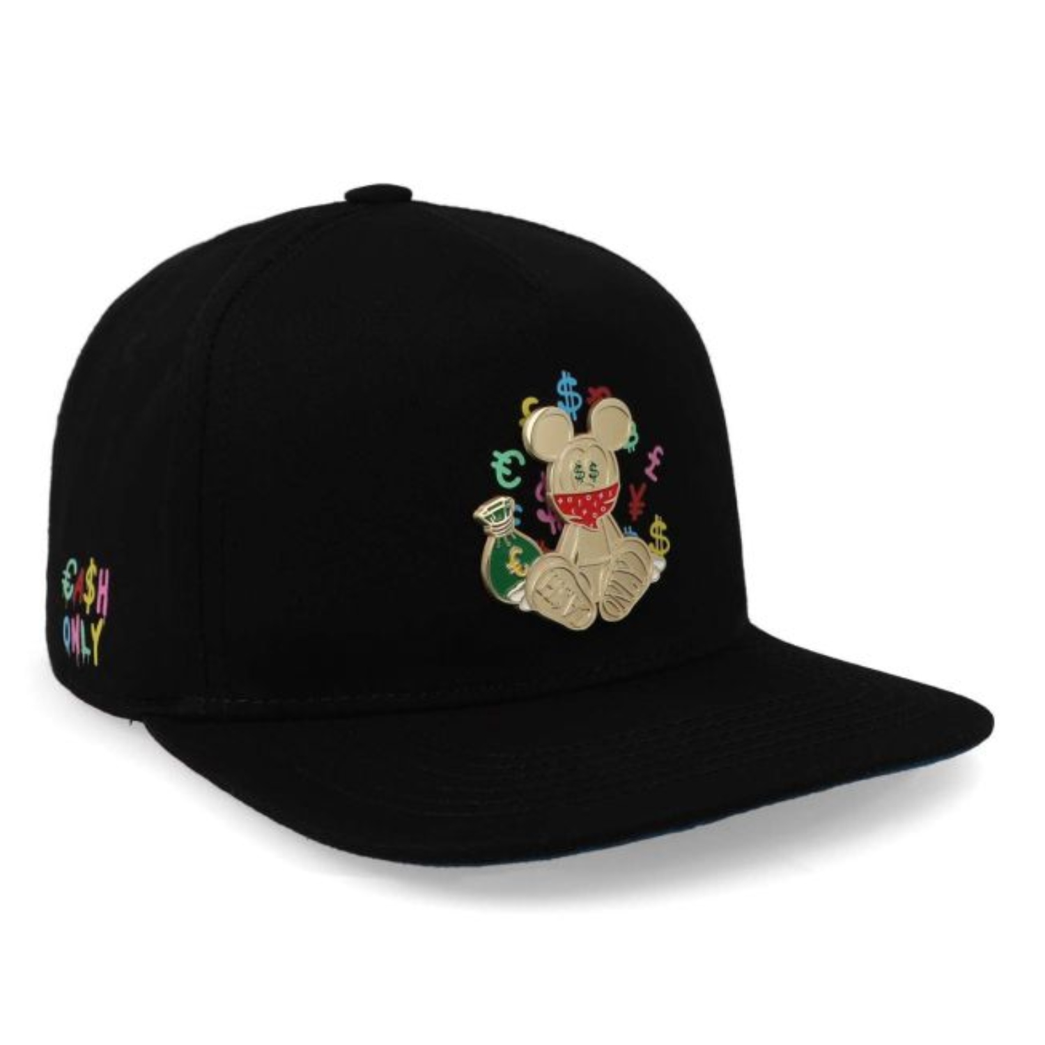 Gorra Cash Only Gold Mickey Mouse plana CONMY-002 negro