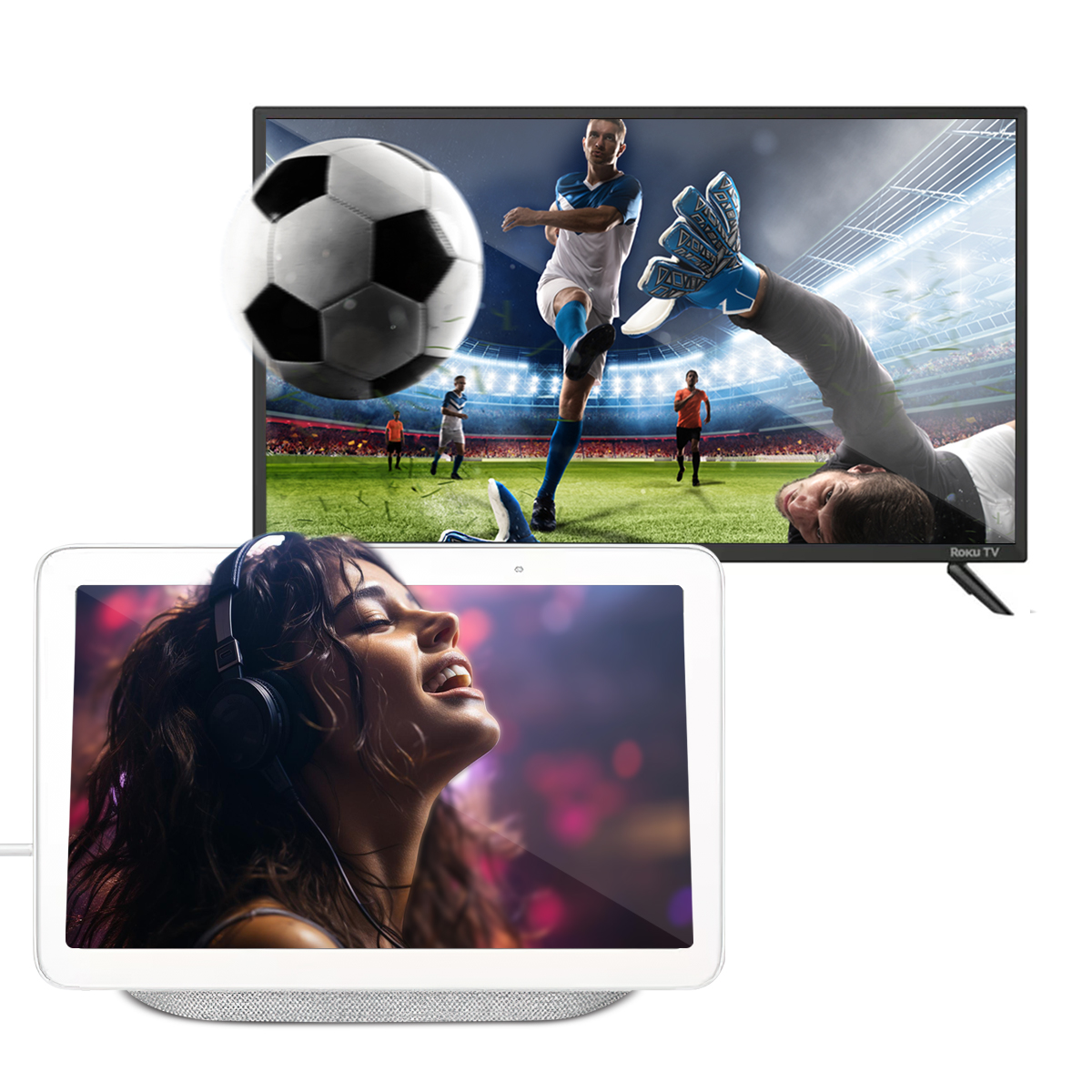 Combo Pantalla Hisense 65Pulg 4K Smart tv + Pantalla Google Nest Hub