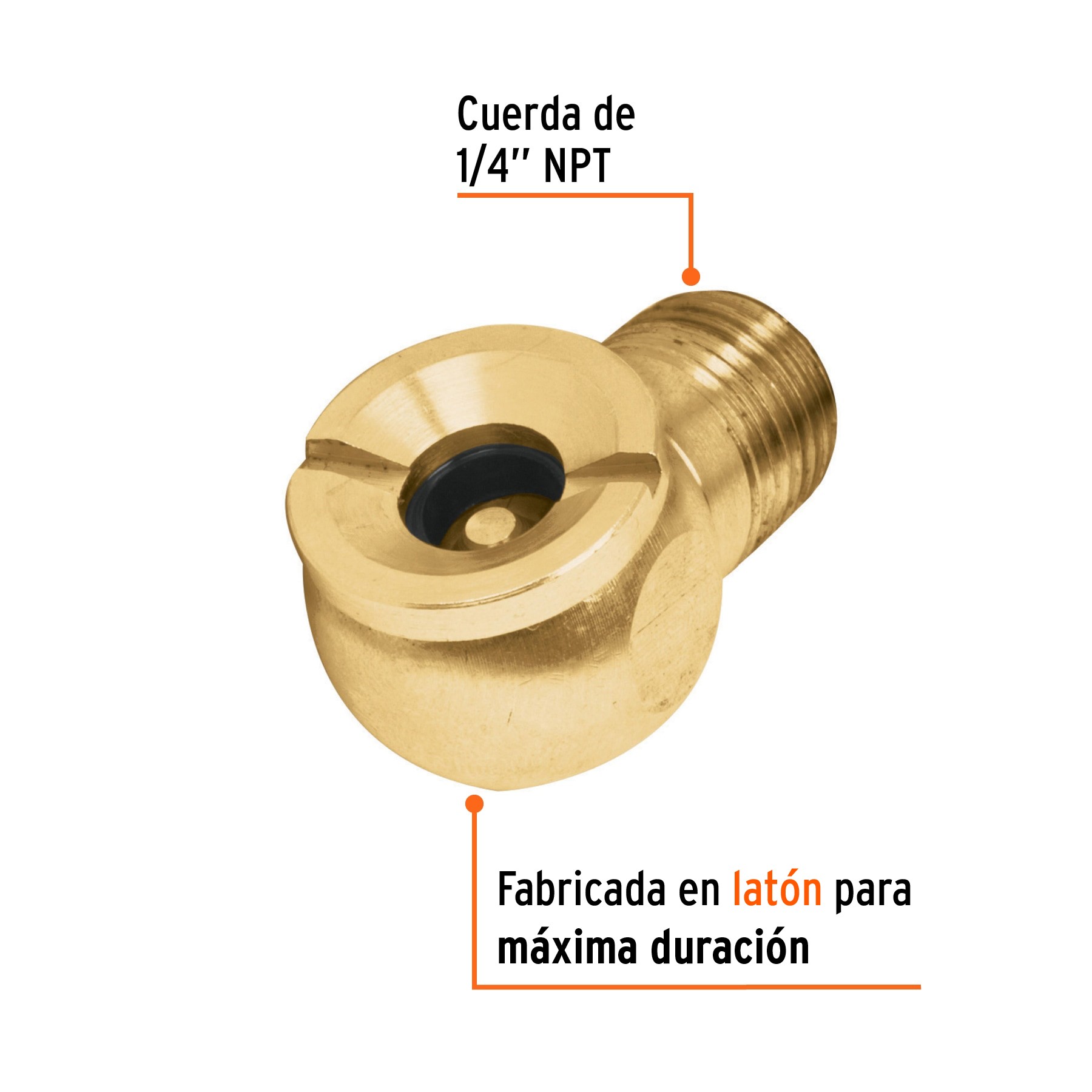 CABEZA INFLADORA DE LLANTAS, MACHO, CUERDA 1/4 NPT TRUPER 19087