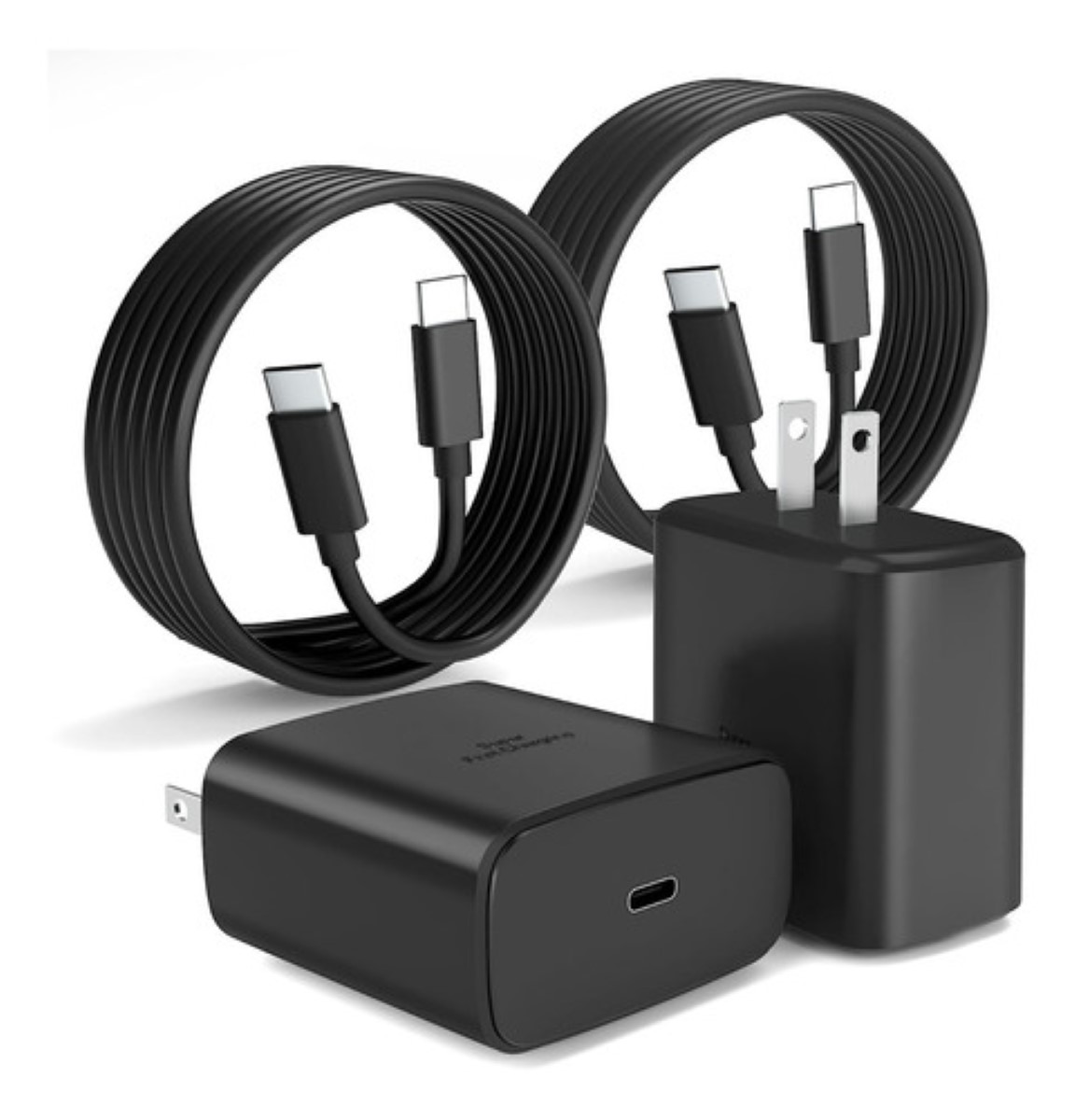 Cargador Tipo C De 45w Para Samsung S23 S23 Ultra 2 Piezas Negro