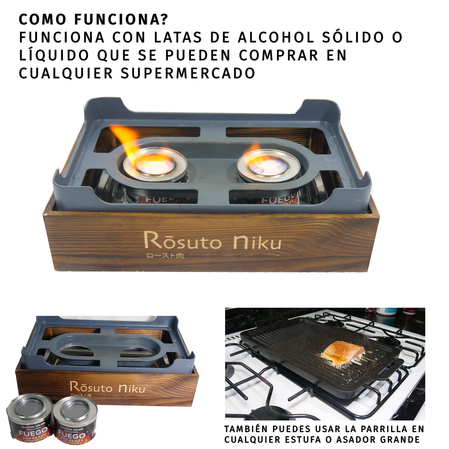 Asador Portatil Rosuto Niku Hibachi Para Interior Y Exterior