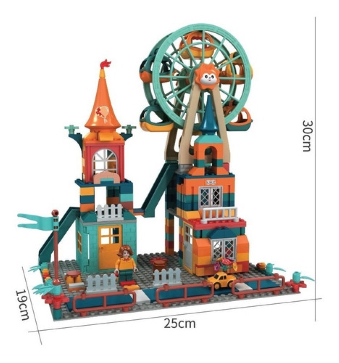 Rueda De La Fortuna De Lego Con Vagon De Ferrocarril Para Niño 290 pzs