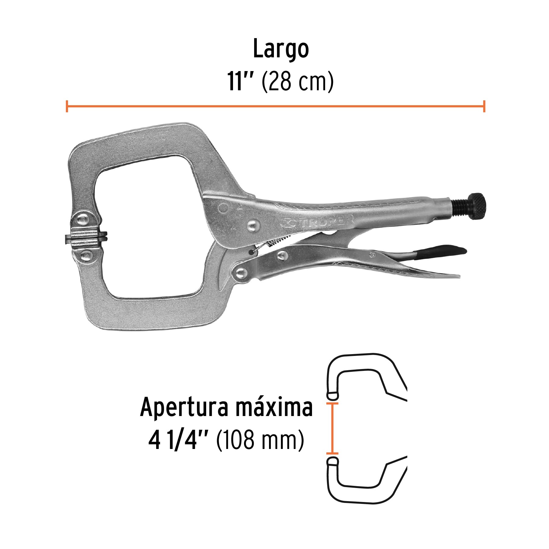 PINZA DE PRESIÓN 11" TIPO "C" CON MORDAZA AUTOAJUSTABLE 17427