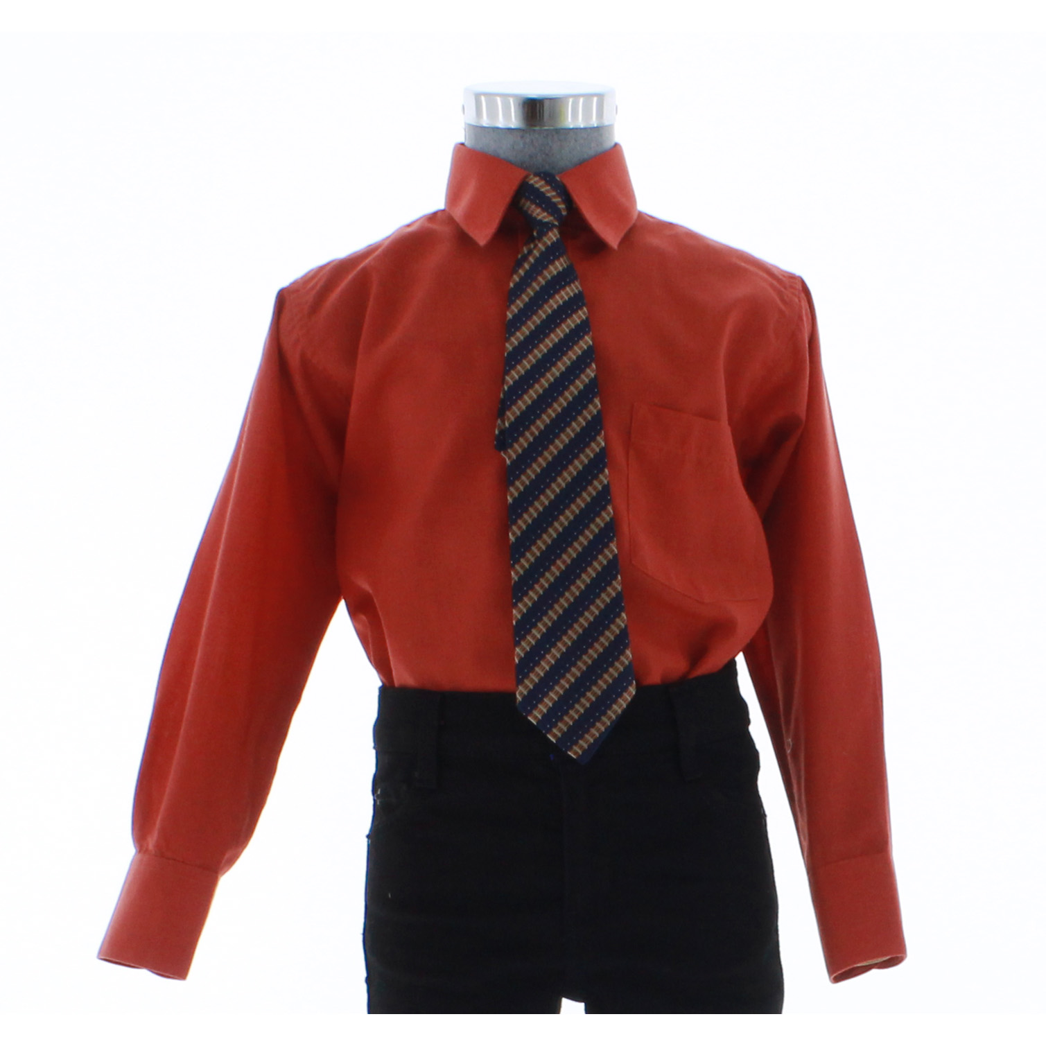 Camisa De Vestir Niño Color Chedron Manga Larga 3593 2-18 Años..