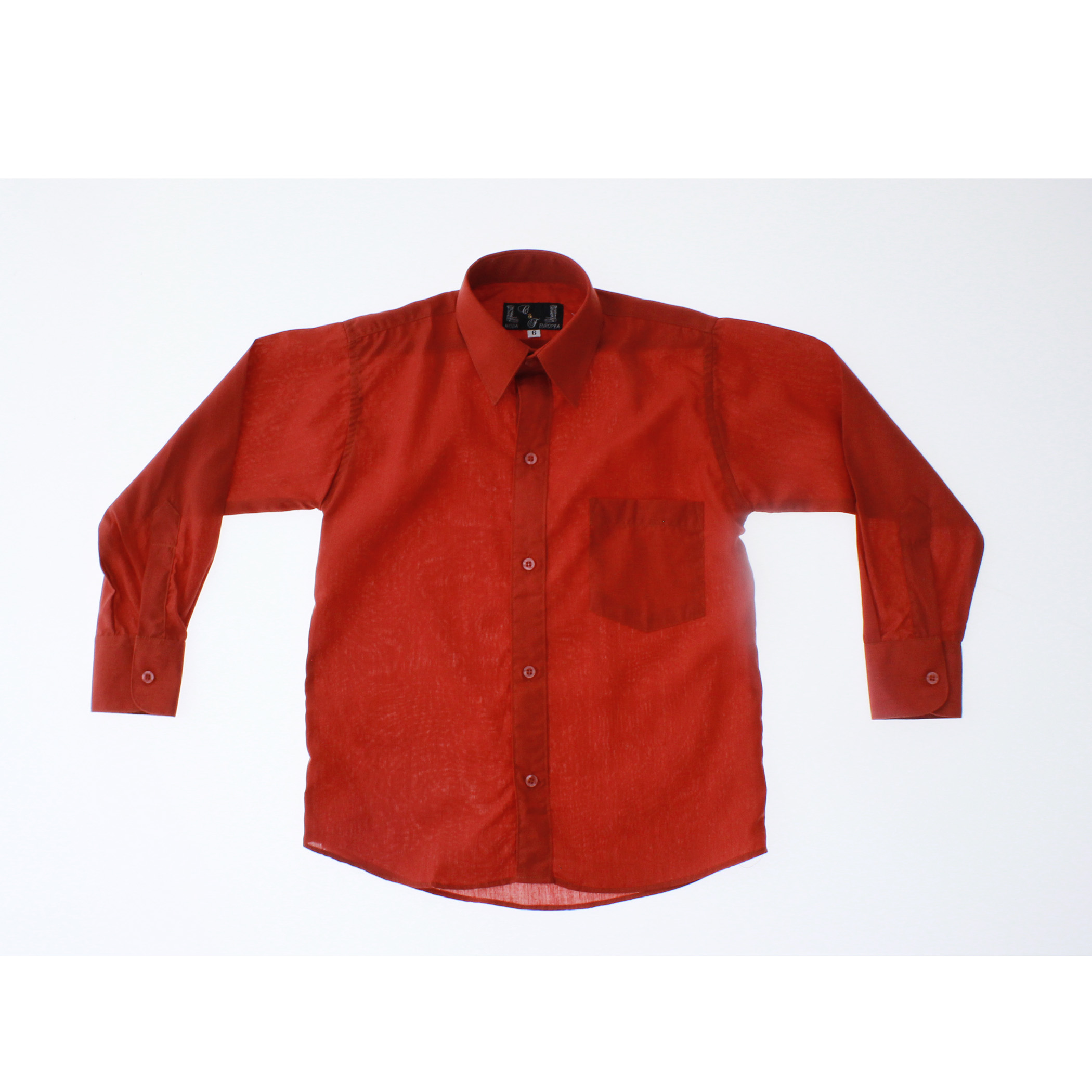 Camisa De Vestir Niño Color Chedron Manga Larga 3593 2-18 Años..