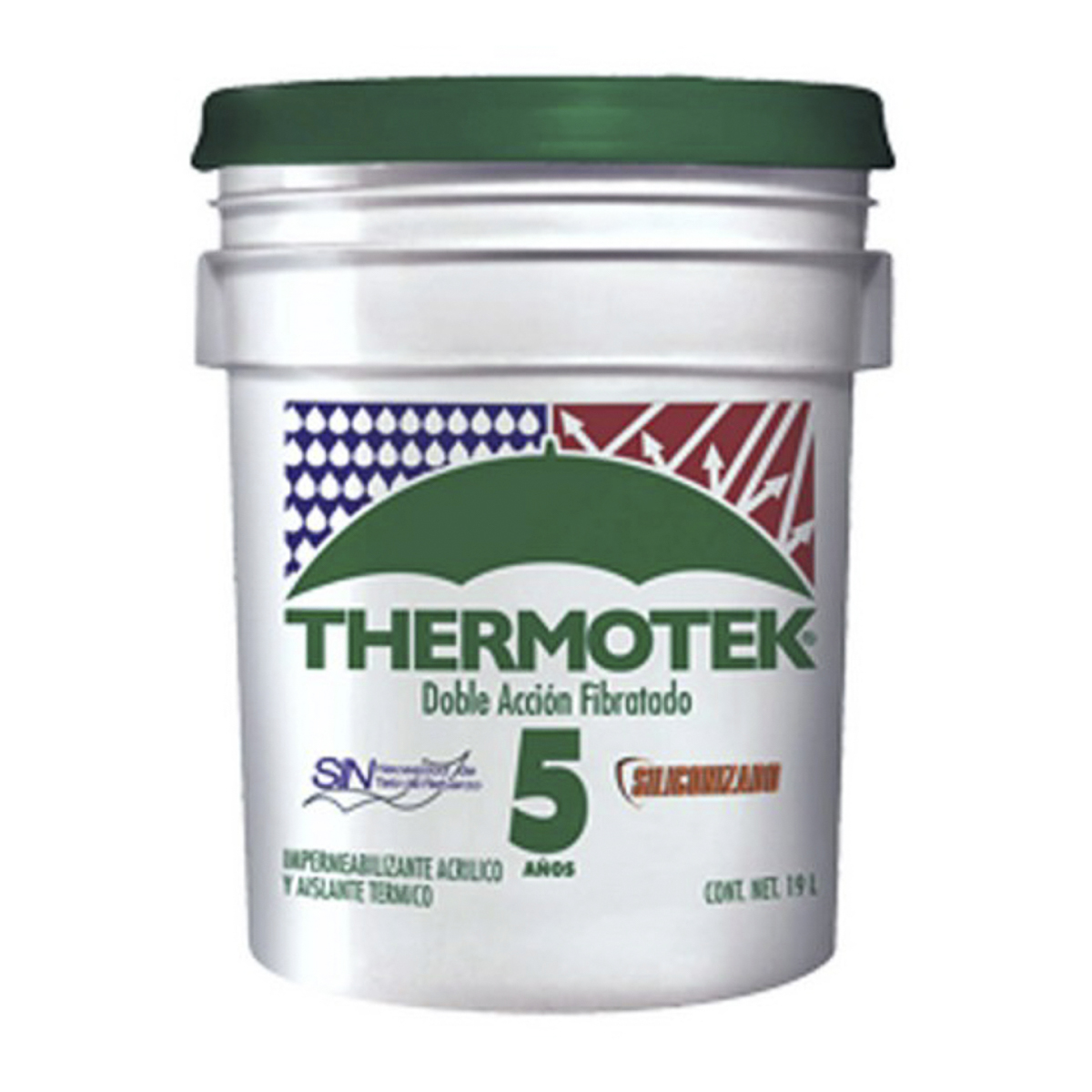 Impermeabilizante 5 Años Rojo Fiber Max 5 1 Thermotek 101237
