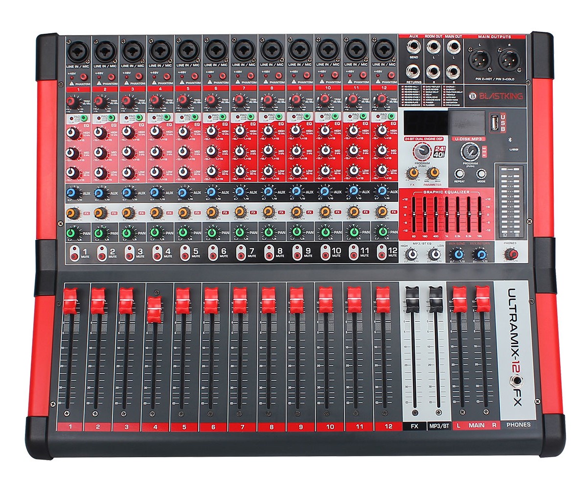 Mezcladora BLASTKING ULTRAMIX-12FX Analógica 12 C Estéreo
