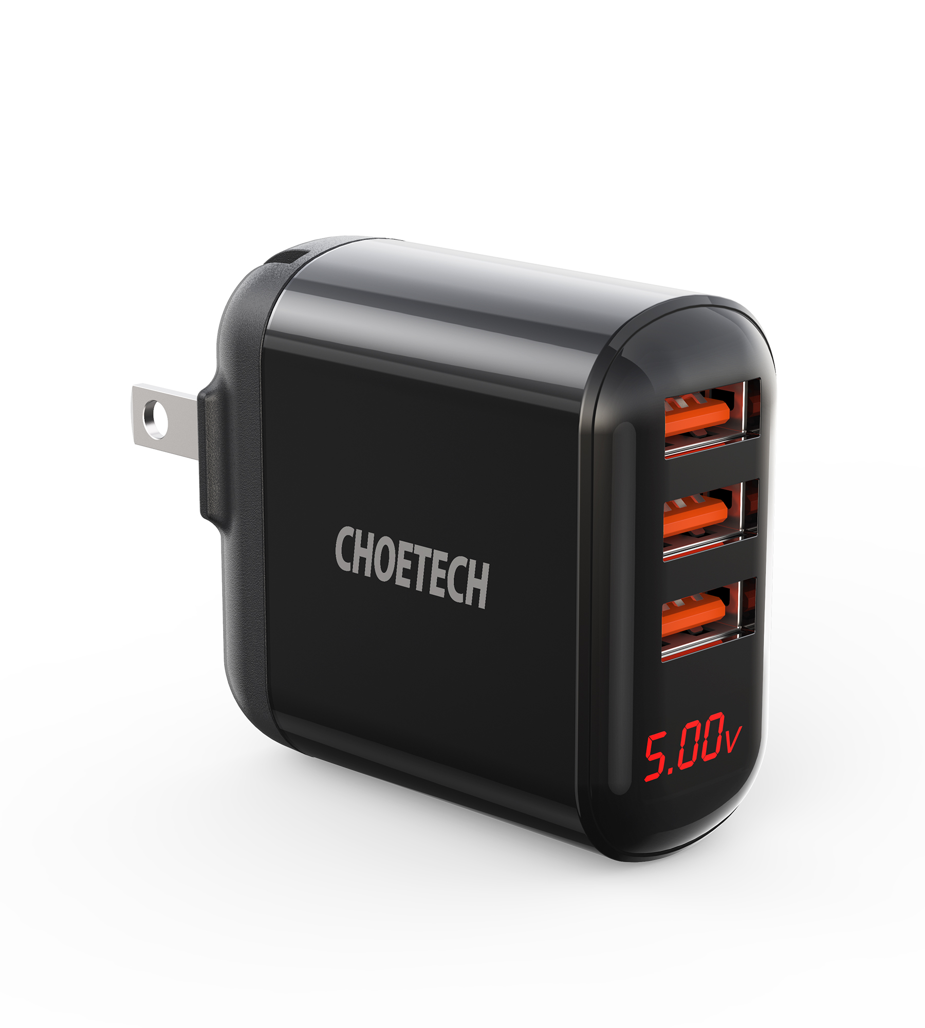 Cargador De Pared Con 3 Entradas Usb Con Display De Carga.