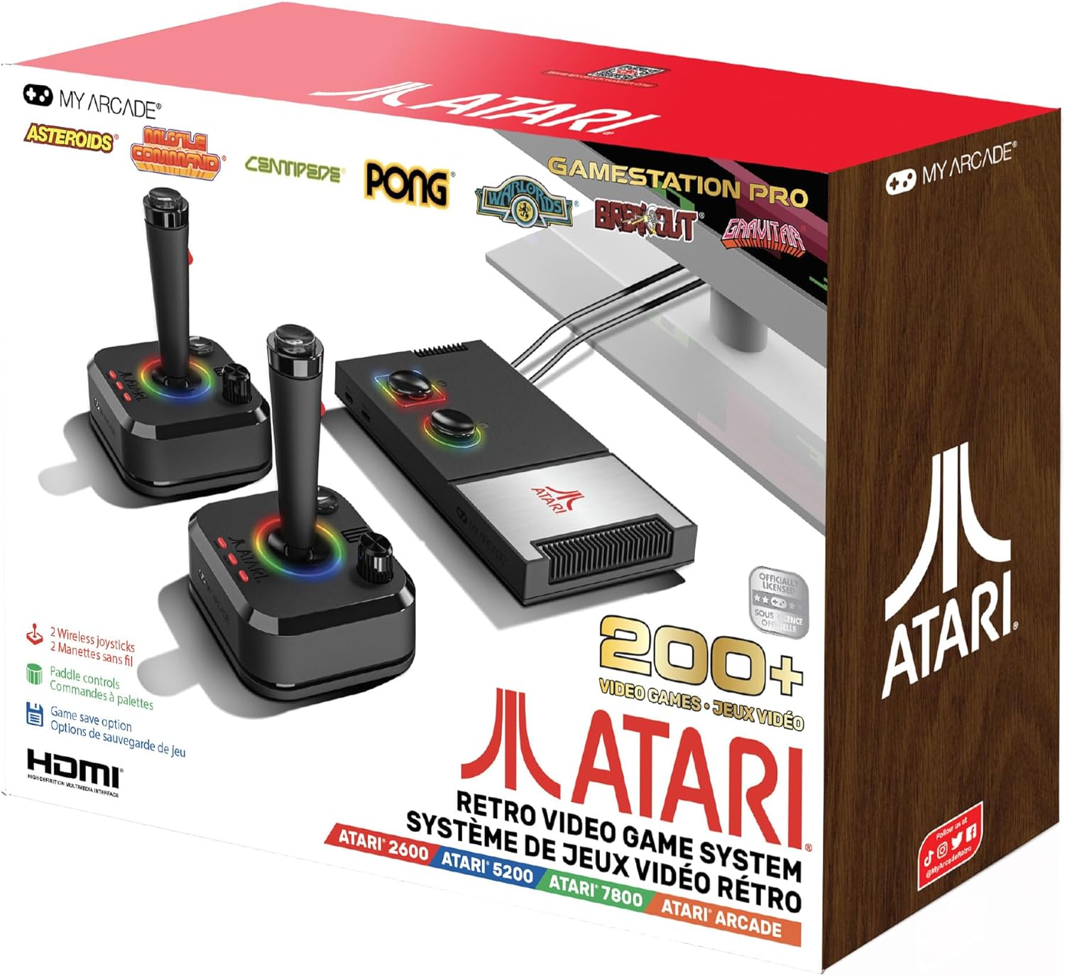 Consola De Videojuegos Atari Game Station Pro 200 Juegos Color Negro
