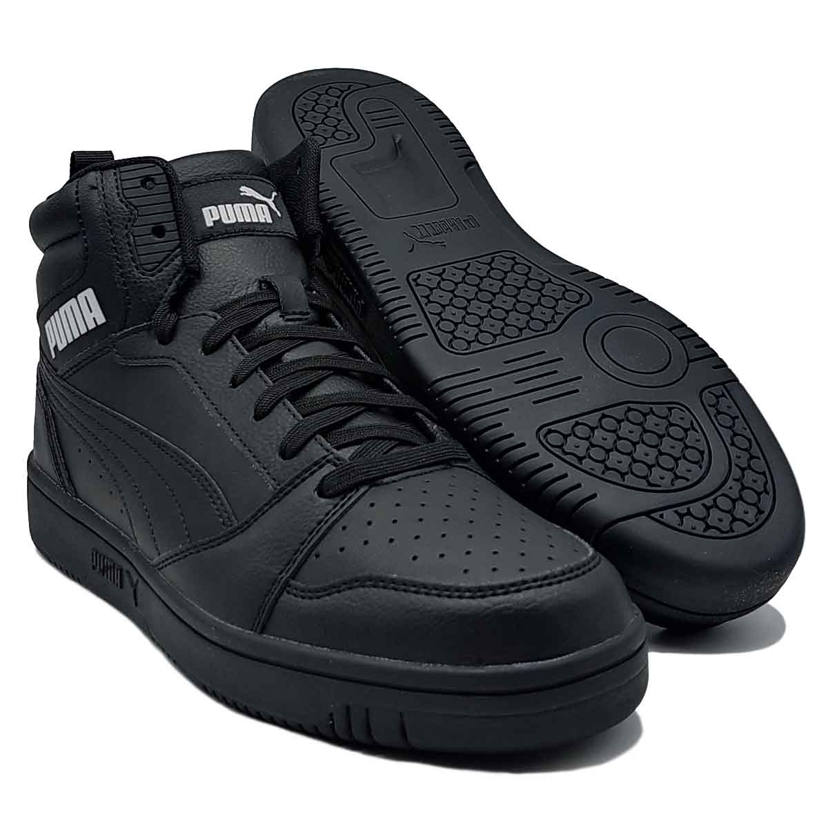 Tenis Puma Rebound V6 Negro Total 392326-03 Bota Urban Retro Clásico.