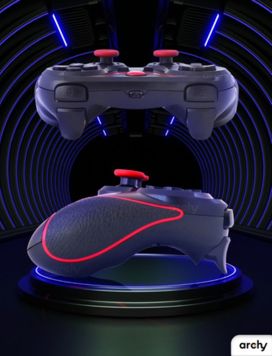 Control Bluetooth Android Pc Con Soporte Negro/Rojo