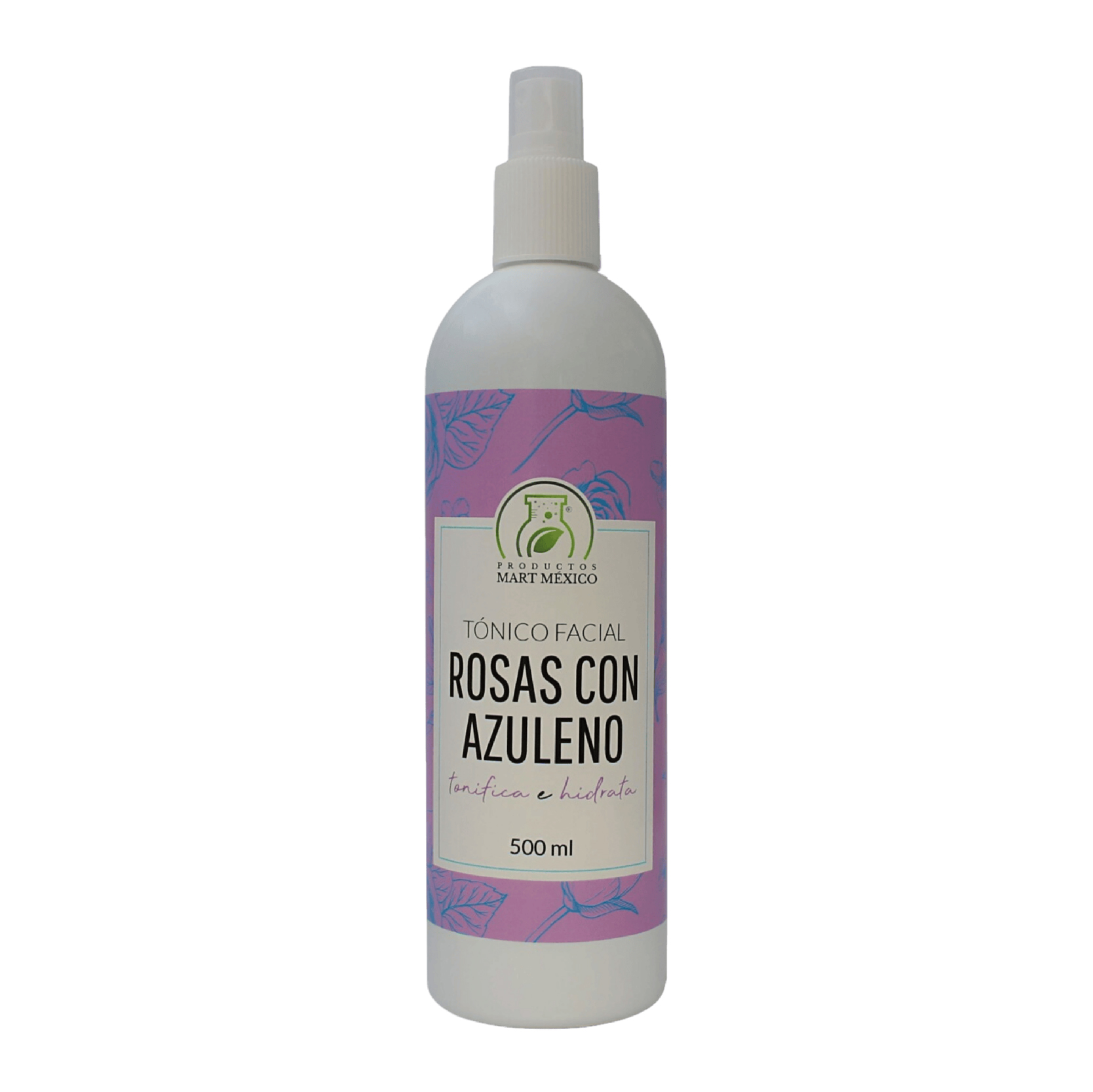 Tónico Facial Hidratante De Rosas Con Azuleno 500ml