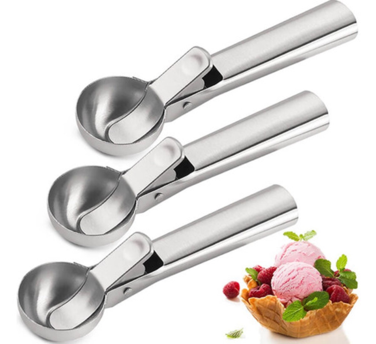 Saca Bolas Para Helado 3pz plata