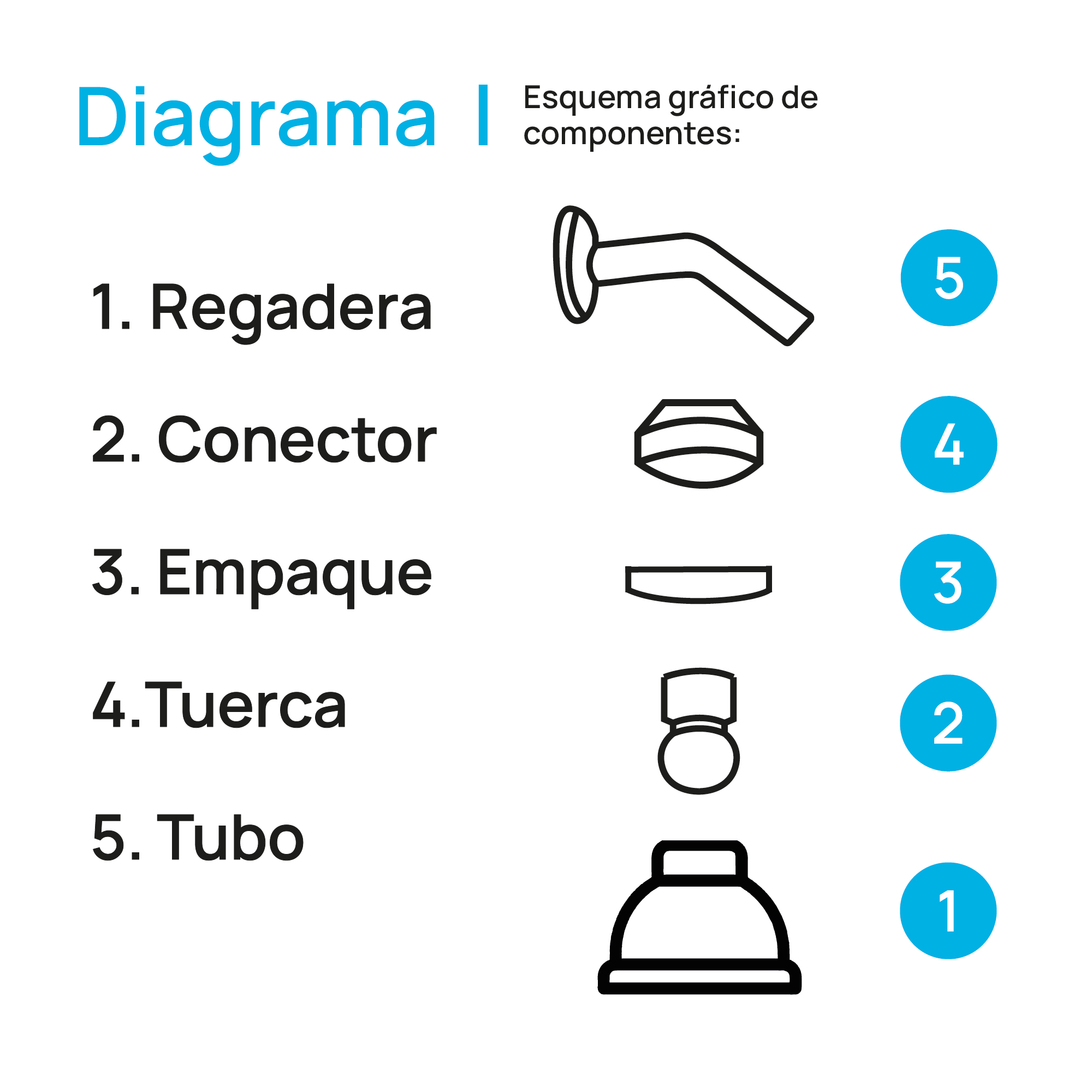 CNX Regadera Redonda con Tubo Multiposición, sistema Anti-Sarro ...