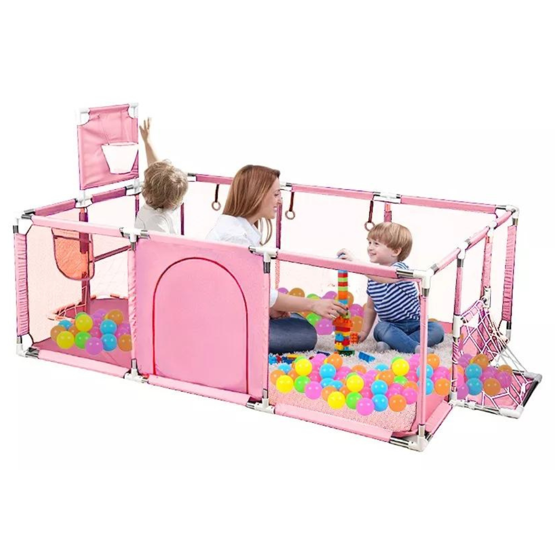 corral amplio para bebé ideal para juegos y primeros pasos color rosa