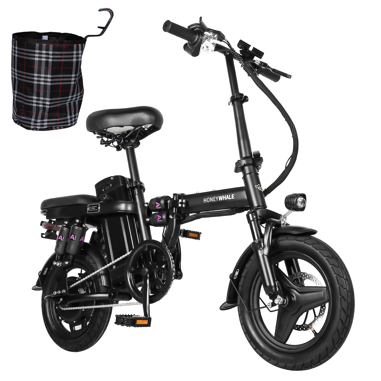 Bicicleta Eléctrica Plegable Honey Whale S6-S Pro Negro