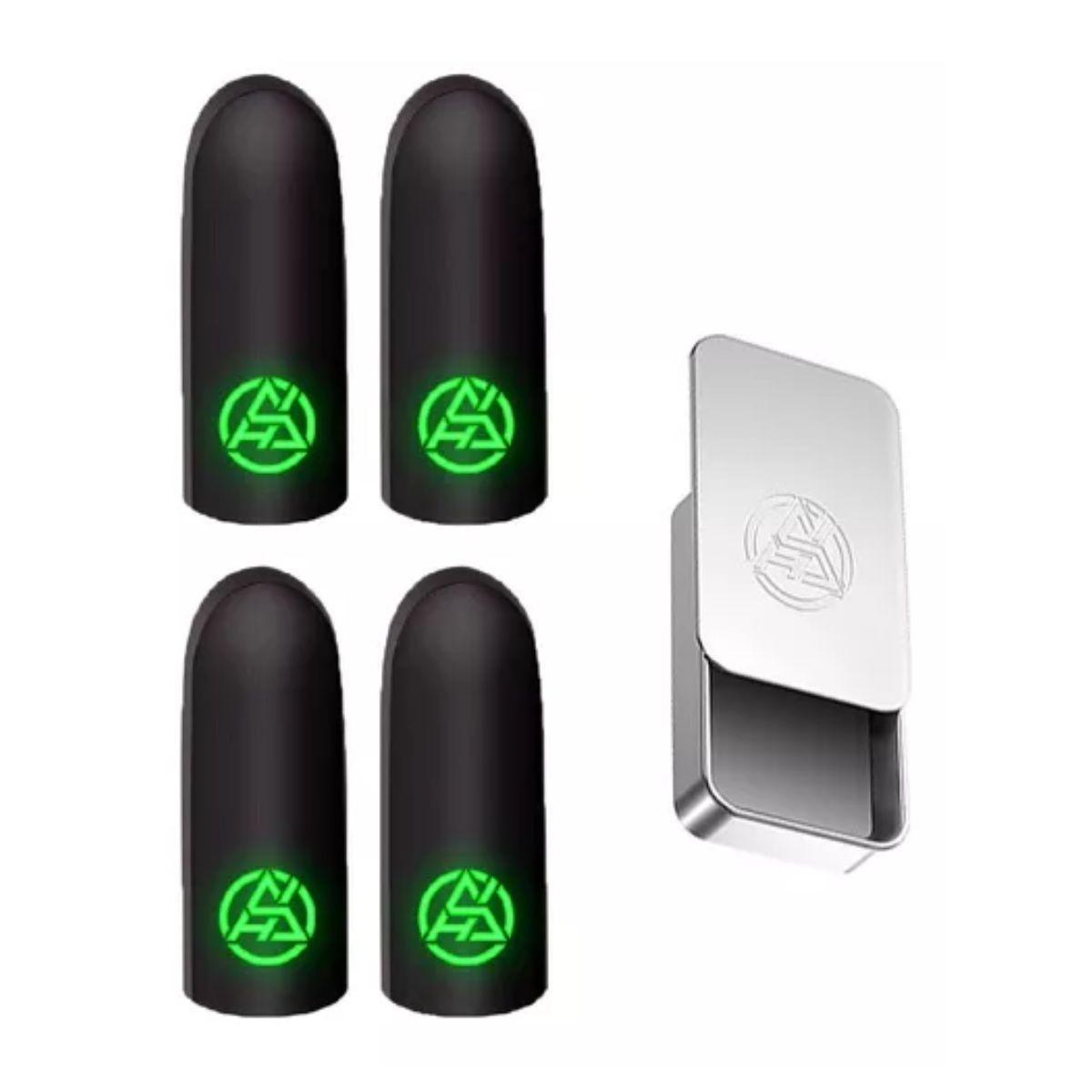 Guantes Dedales Dedos Gamer Original Touch Profesional 4 Pzs negro