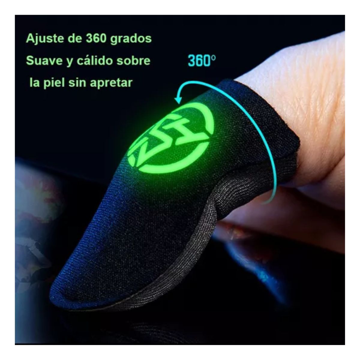 Guantes Dedales Dedos Gamer Original Touch Profesional 4 Pzs negro