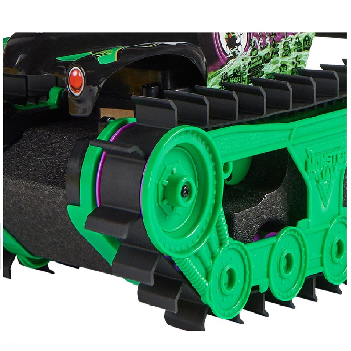 Monster Jam Vehículo Todoterreno Rc Grave Digger Trax Color Multicolor