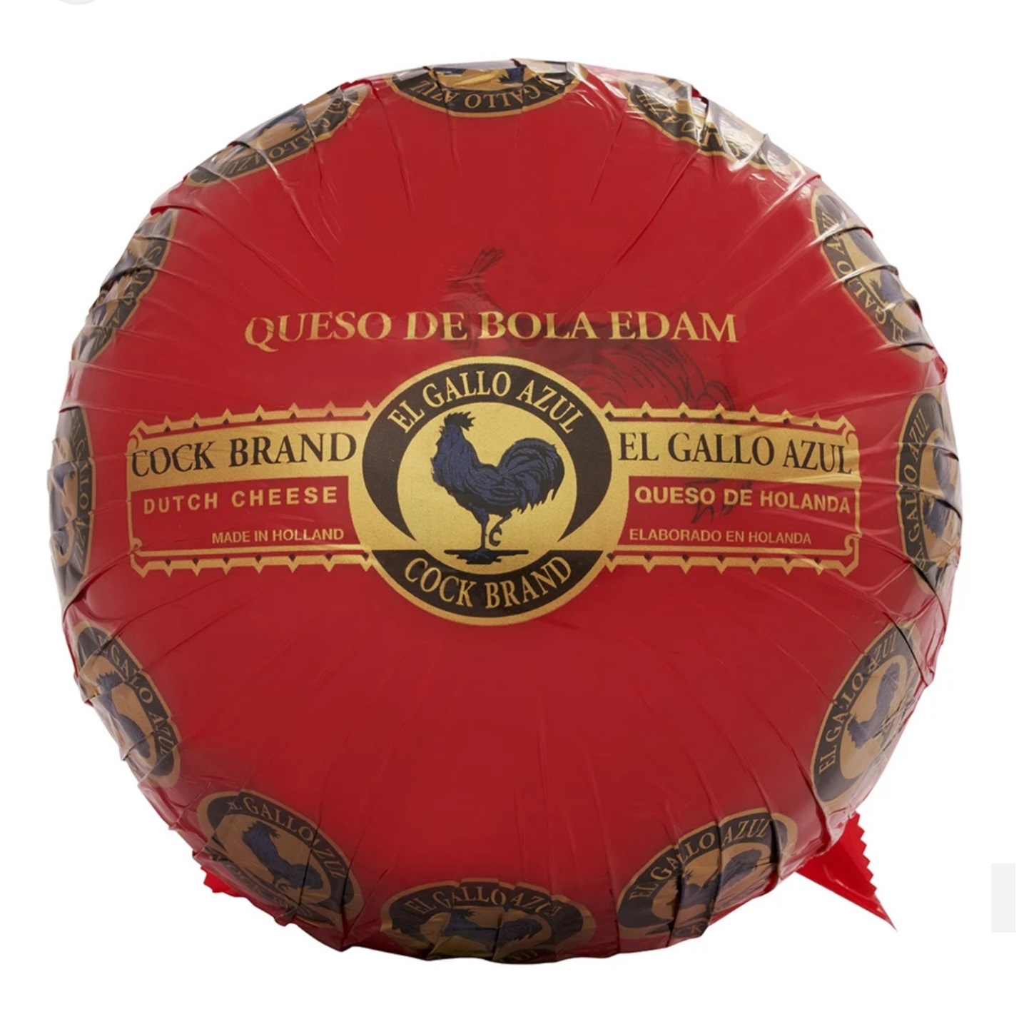Queso de Bola El Gallo Azul - Edam Maduro Holandés 1.5kg
