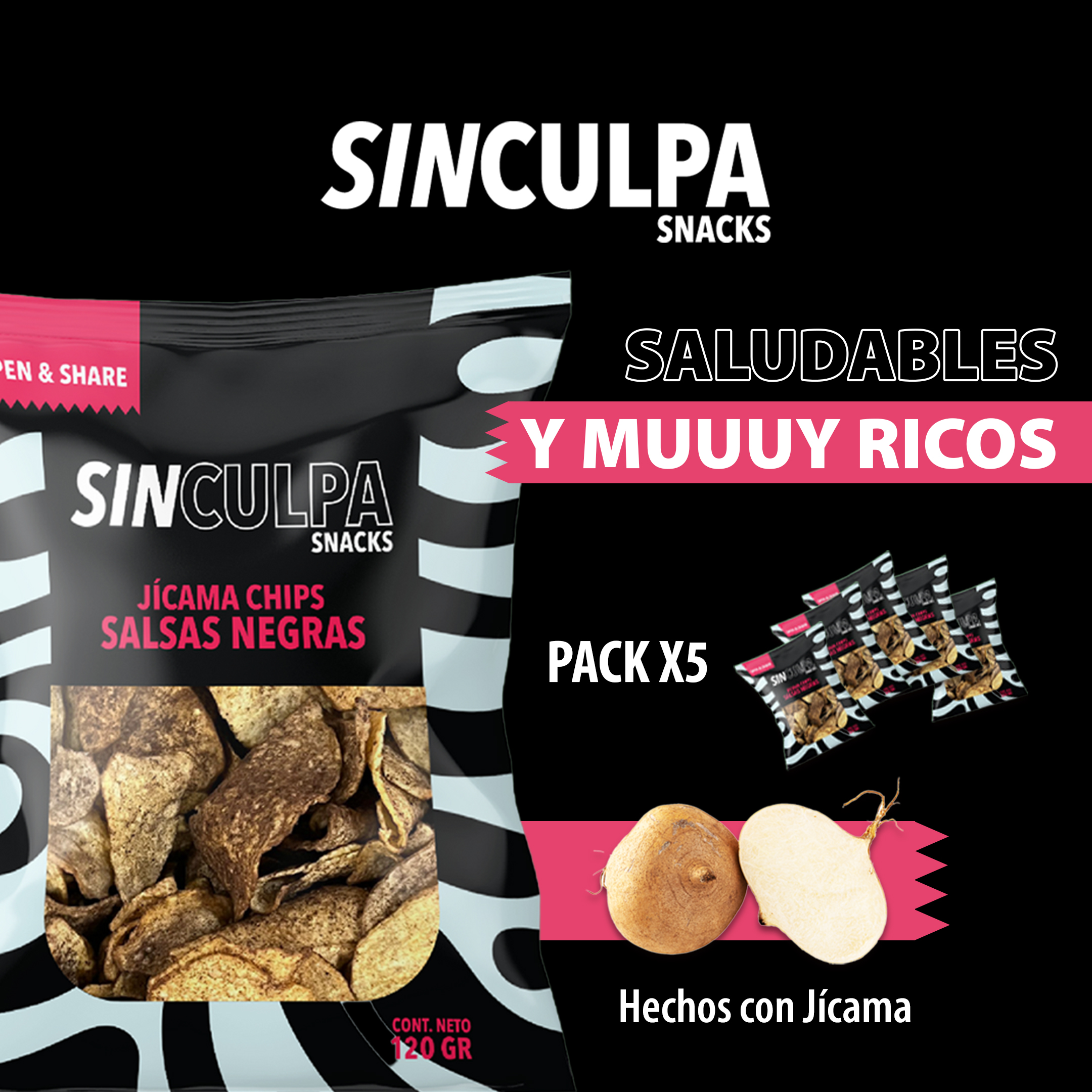 Snack Jicama deshidratado | 5 Bolsas x 120gr | Snacks Saludables ...
