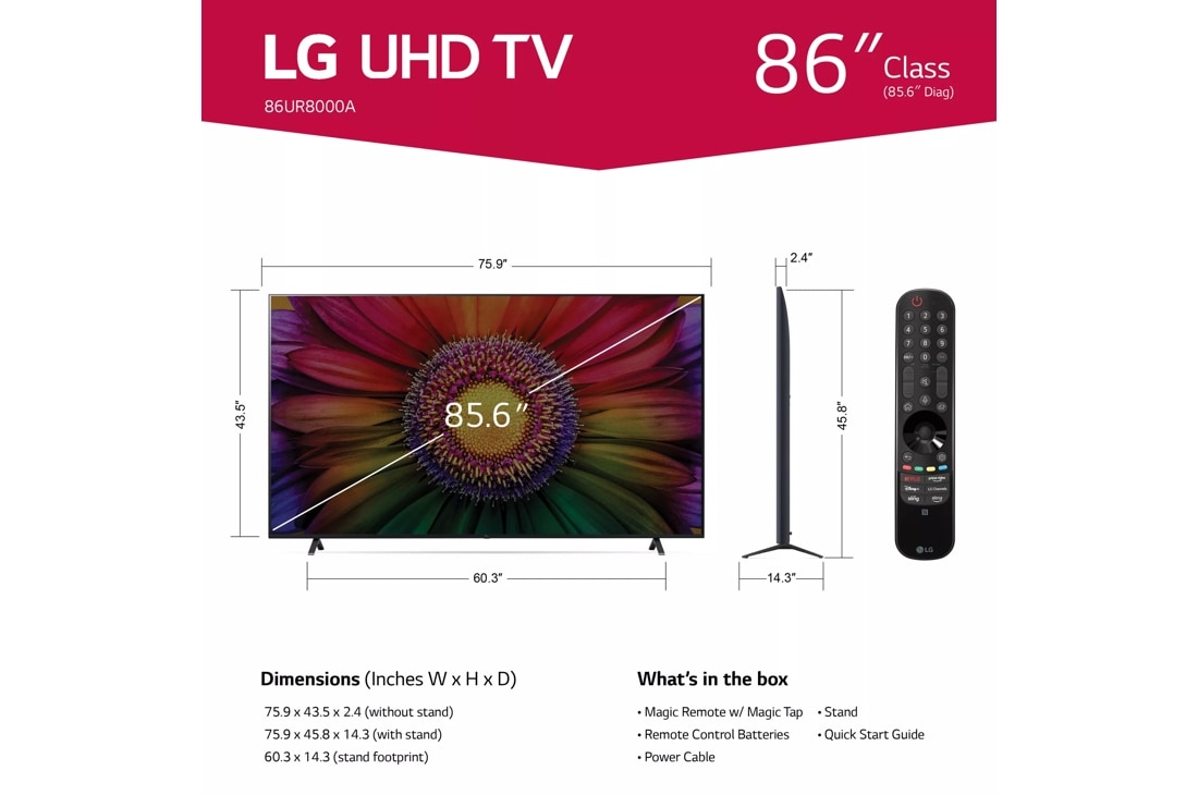 Smart TV LG 86'' Class Ur8000 Series 4K UHD LED Smart TV LG 86'' Class Ur8000 Series 4K UHD LED