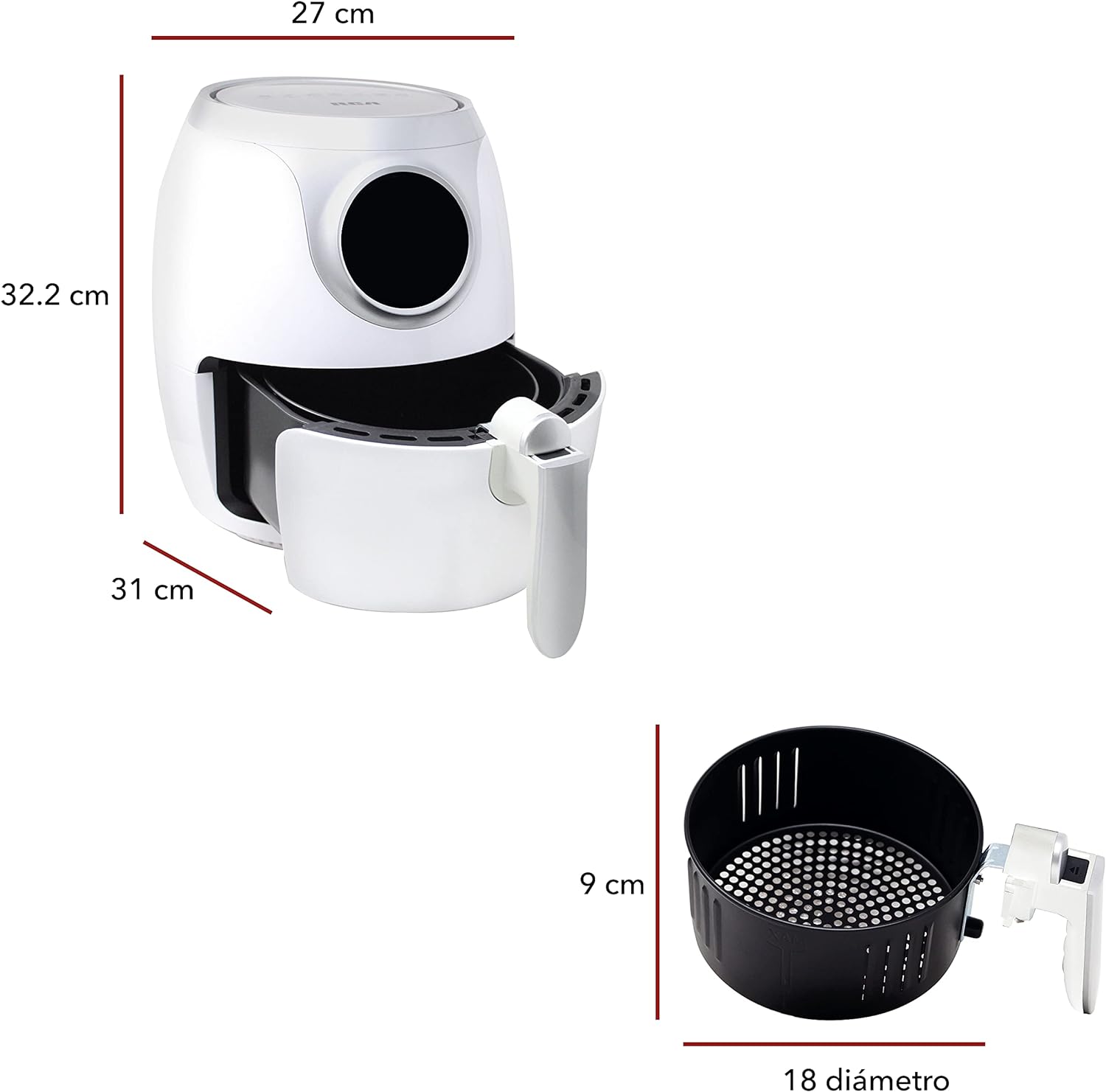 Freidora de aire 3.6 litros digital marca Rca rc-106