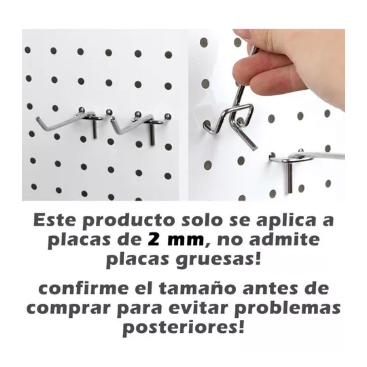 Gancho Perfocel / Panel 6 Pulgadas (15 Cms.) Paq. 50 Piezas GRIS