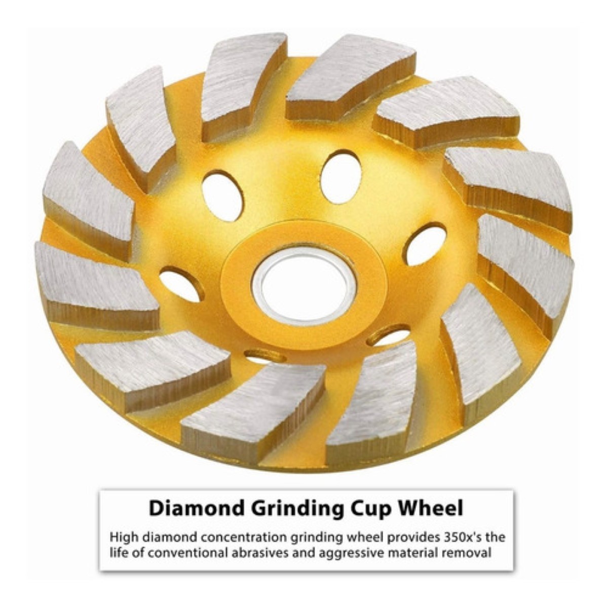 Disco Diamante Desbaste Copa 4 Pulgadas Granito, Mármol plata/dorado