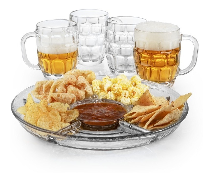 Juego 5pzas cerveza y botana