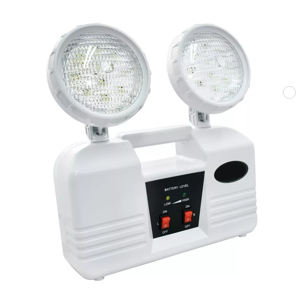 Lámpara de emergencia LED con batería recargable 120V blanca