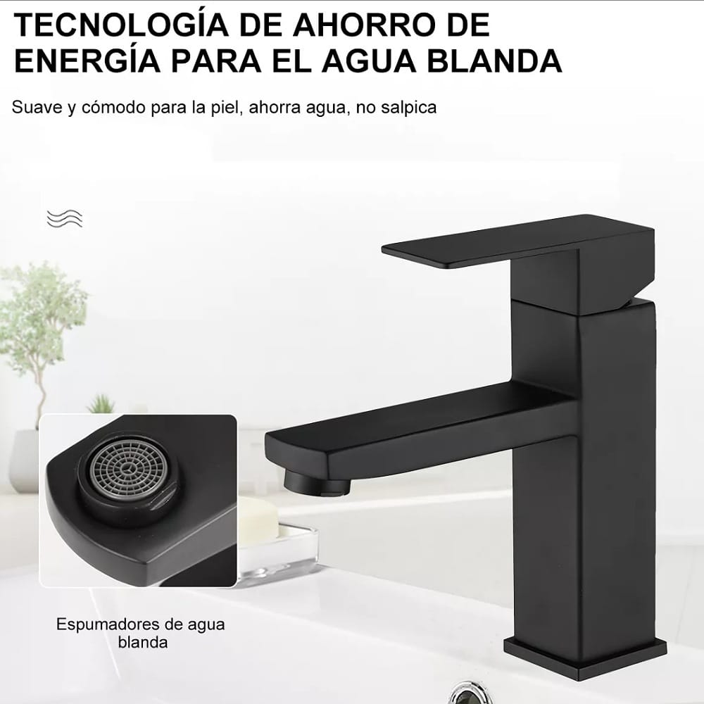 Mezcladora de baño Genérica Baño F026-043a color negra