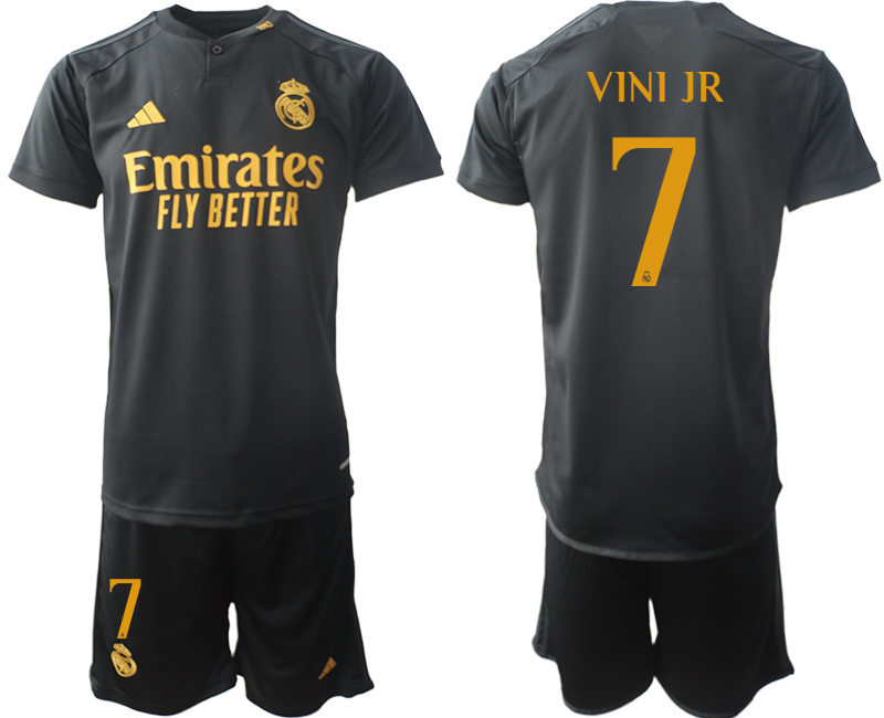 Jersey Real Madrid 2023/2024 Tercero Negro Vinicius Jr 7 Talla XL