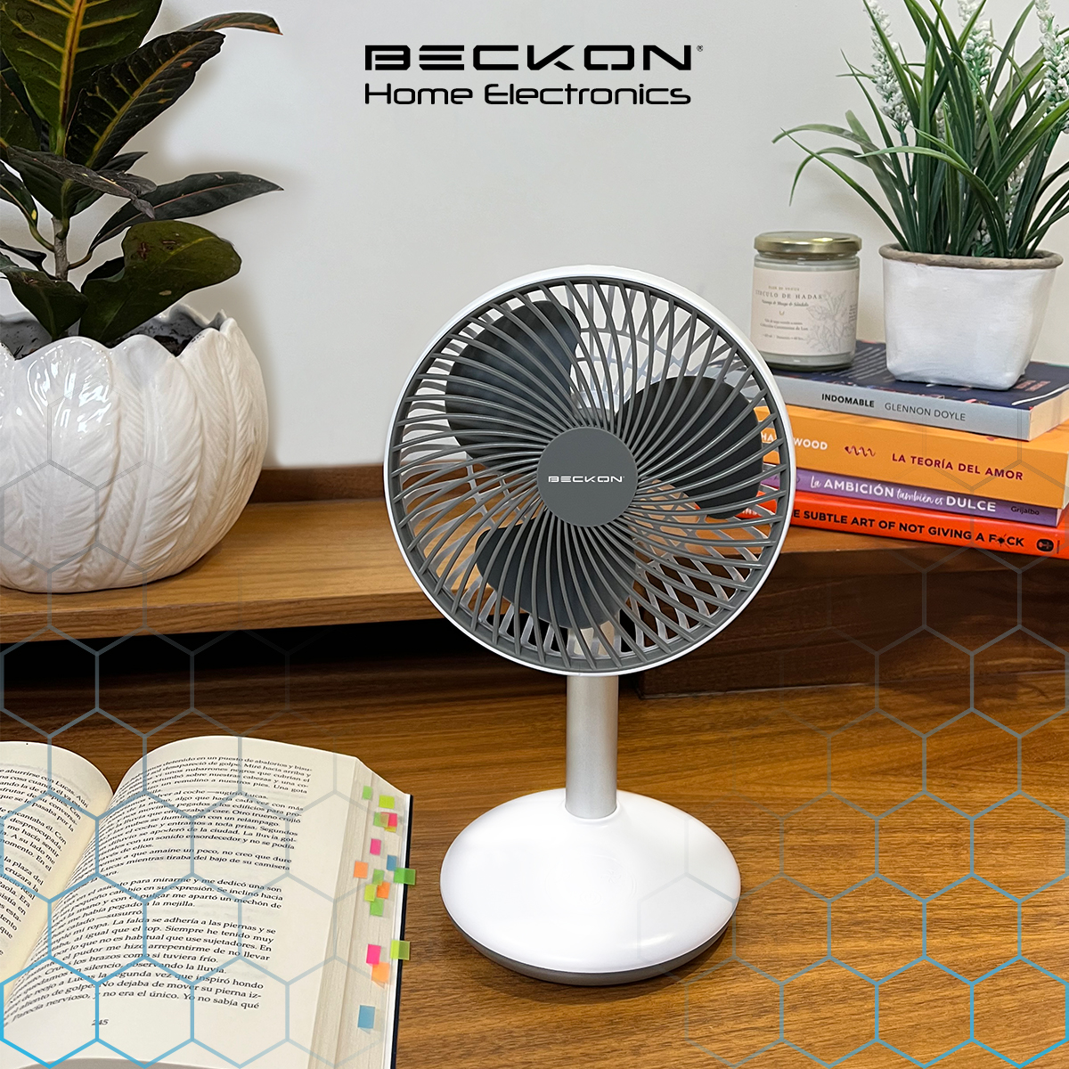 Ventilador De Torre mesa Compacto recargable para Escritorio Oficina ...