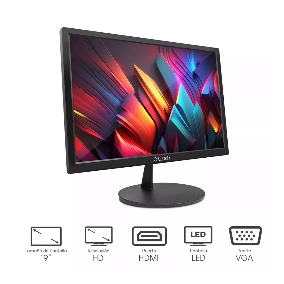 Monitor QTouch QT-1900 LED 19.5" HD HDMI Negro
