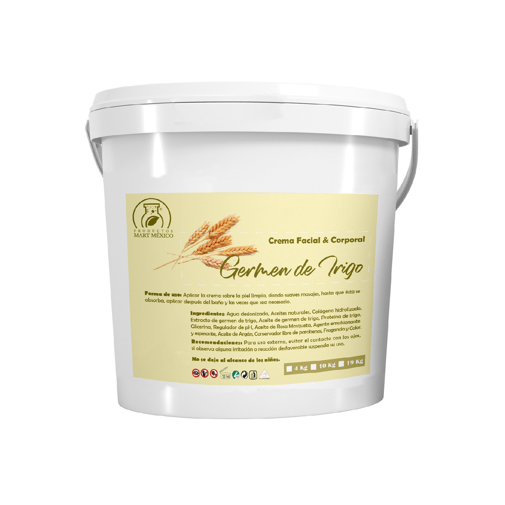 Crema Corporal De Germen De Trigo Antioxidante (4 kilos)