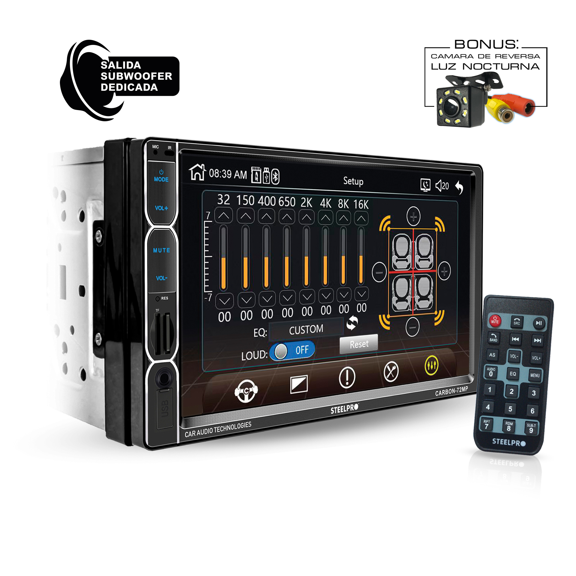 Steelpro Autoestereo Mirror Link Pantalla LED Touch Screen 7" Alta ...