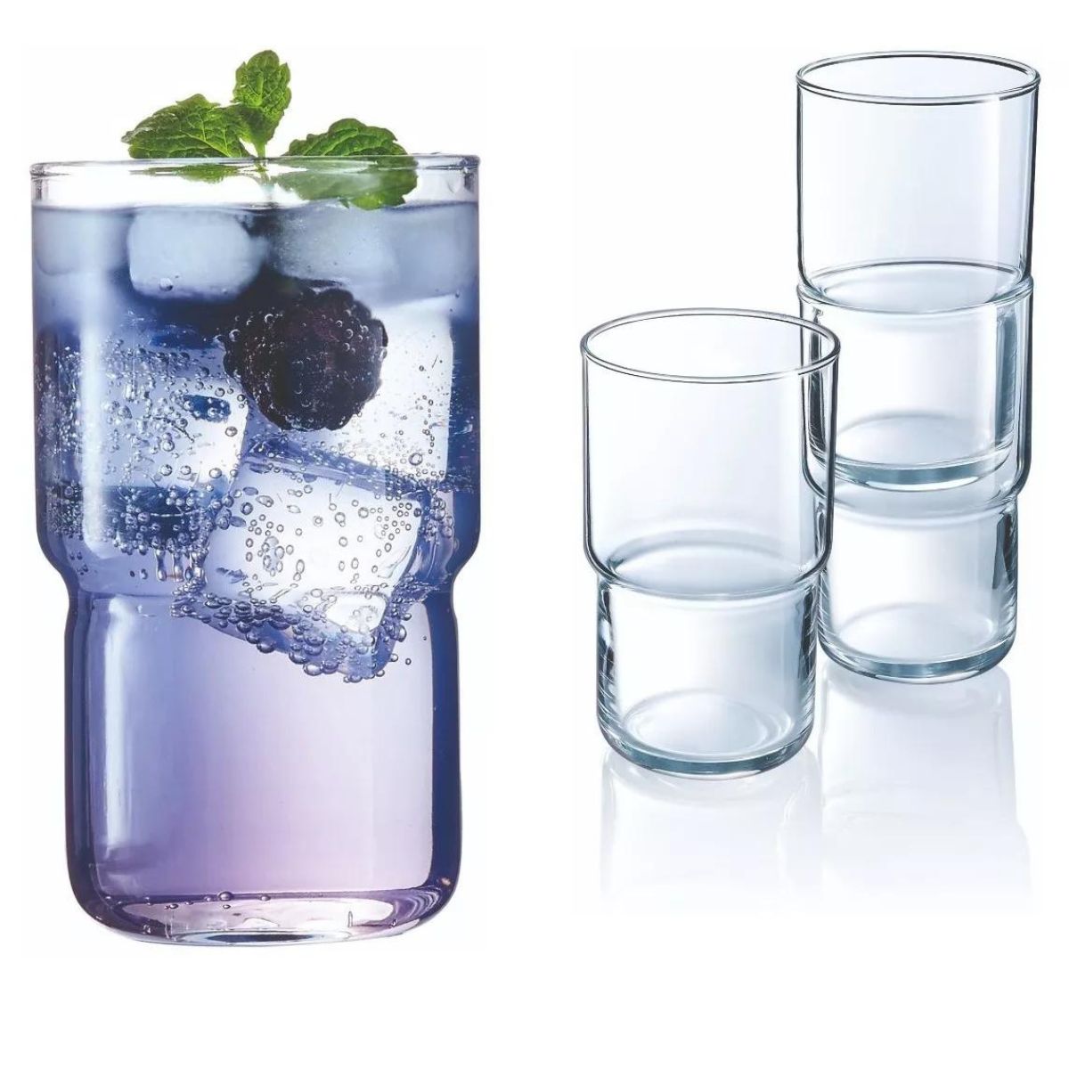 Funambule Juego 6 Vasos De Vidrio Modernos 320 Ml Franceses